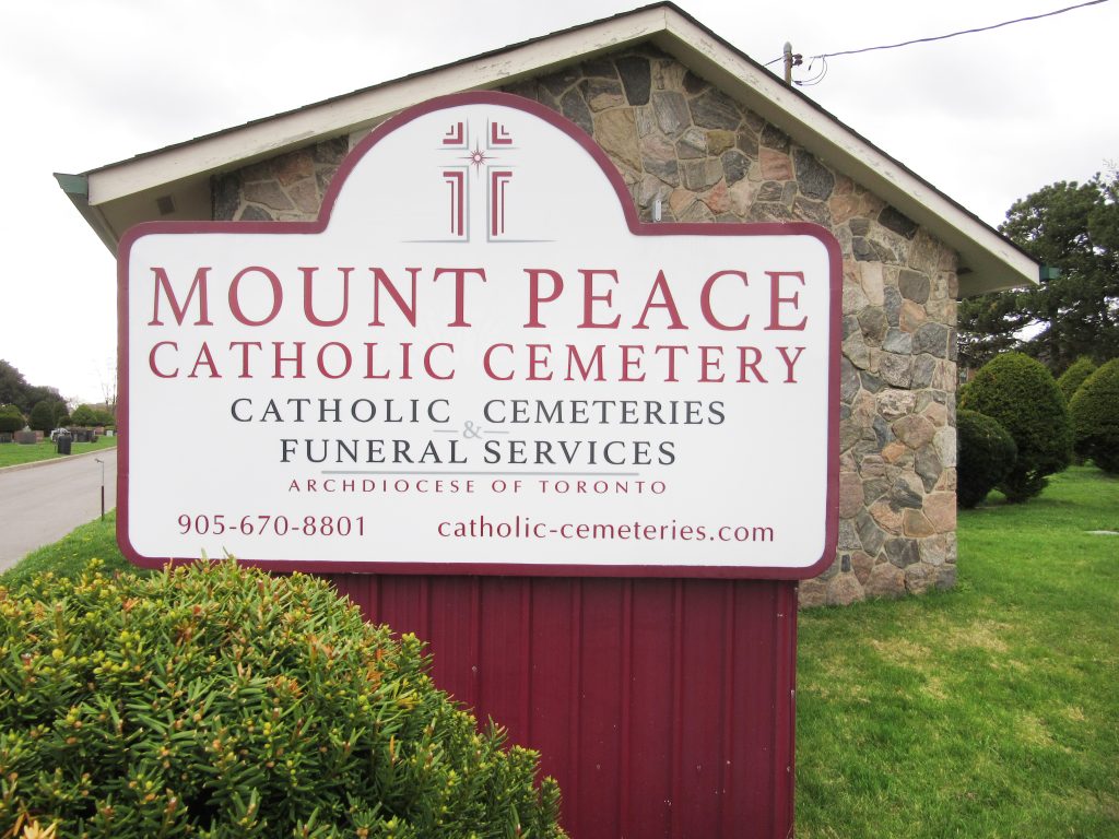 Mount Peace Roman Catholic Cemetery, Toronto Township, Peel County ...